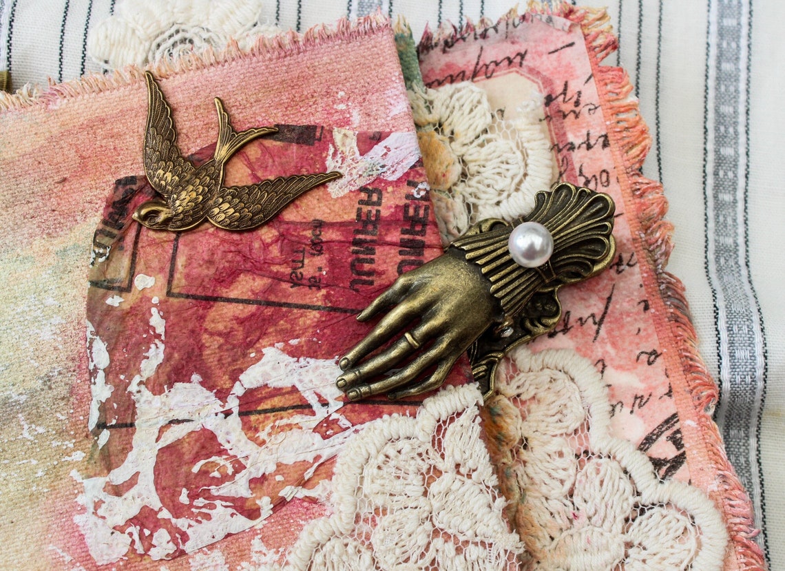 Pair Metal Hand Clips Finnabair Victorian Prima Marketing Journal - Etsy