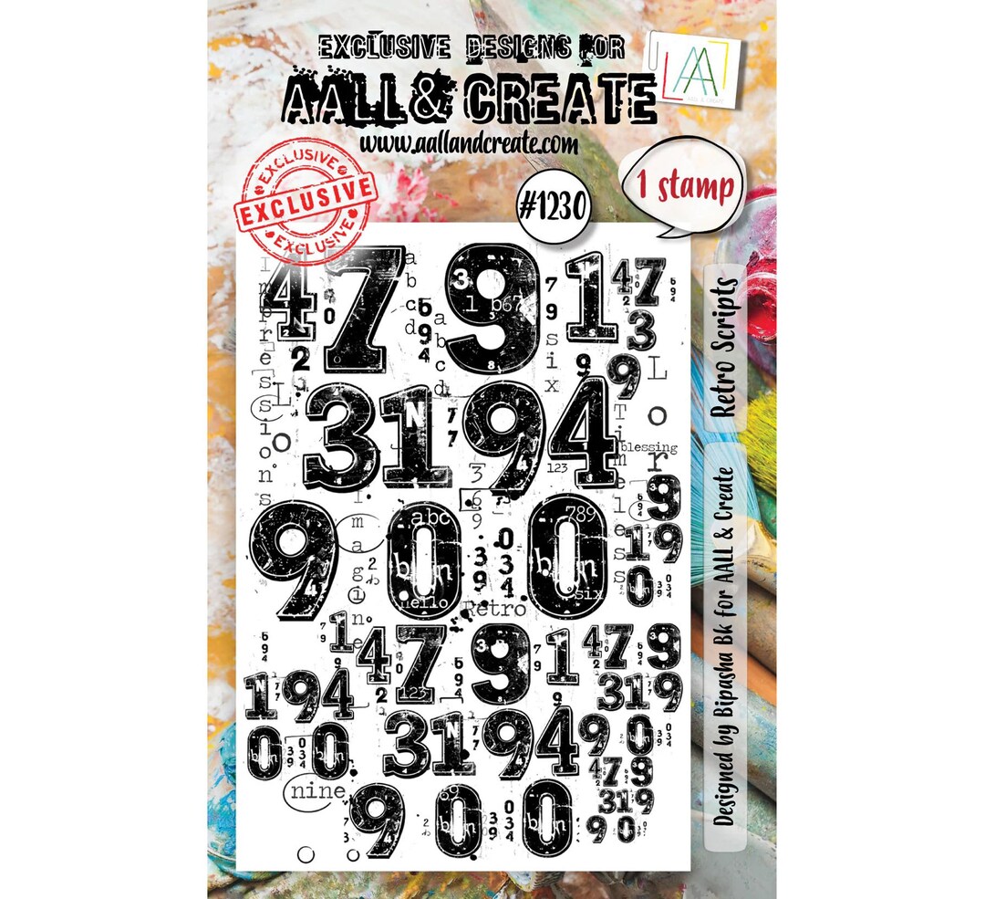 Retro Scripts Numbers Stamp Set AALL & Create Clear Cling - Etsy