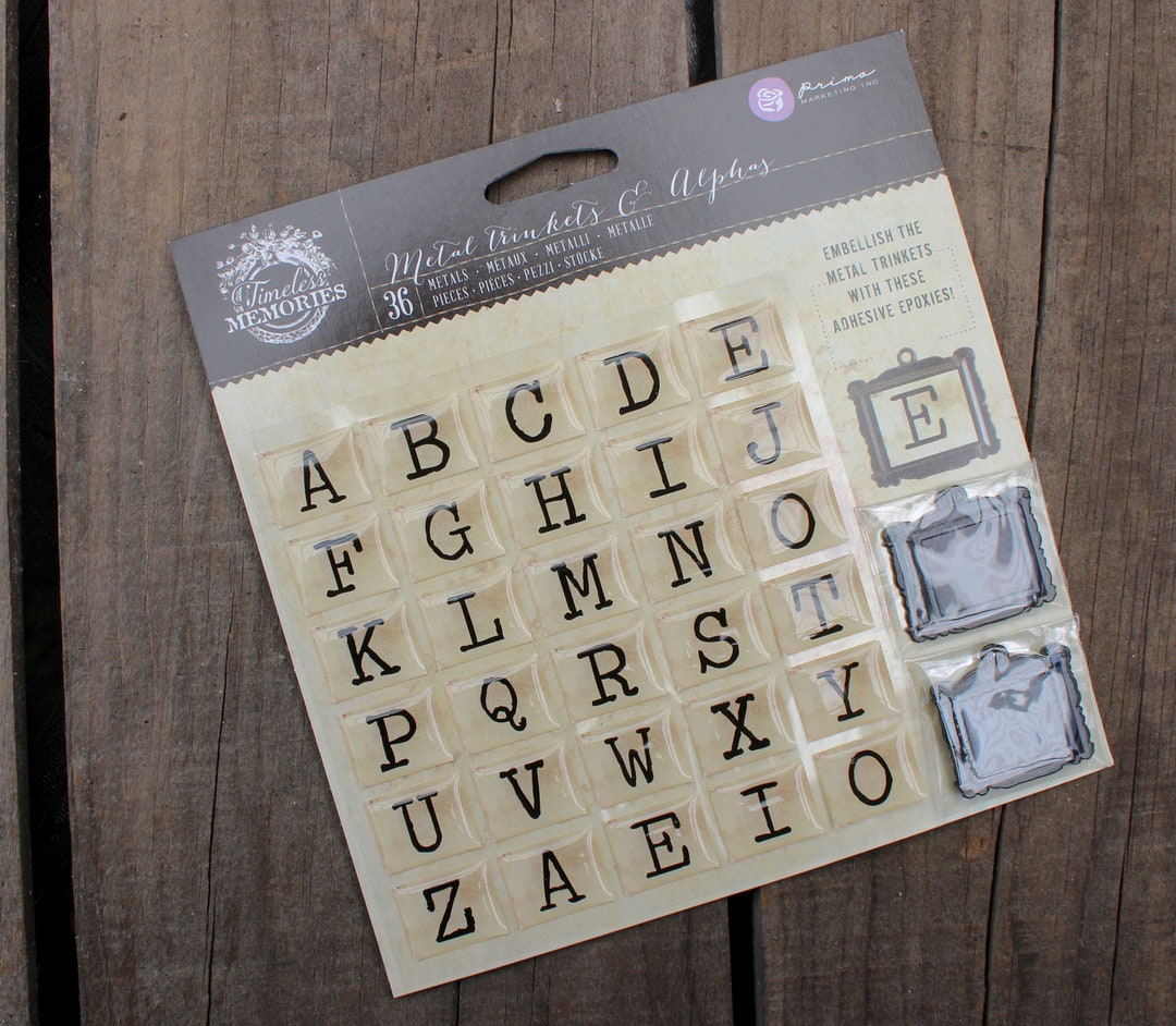Metal Trinkets & Alphas Adhesive Epoxy Letters With Frames From Prima ...