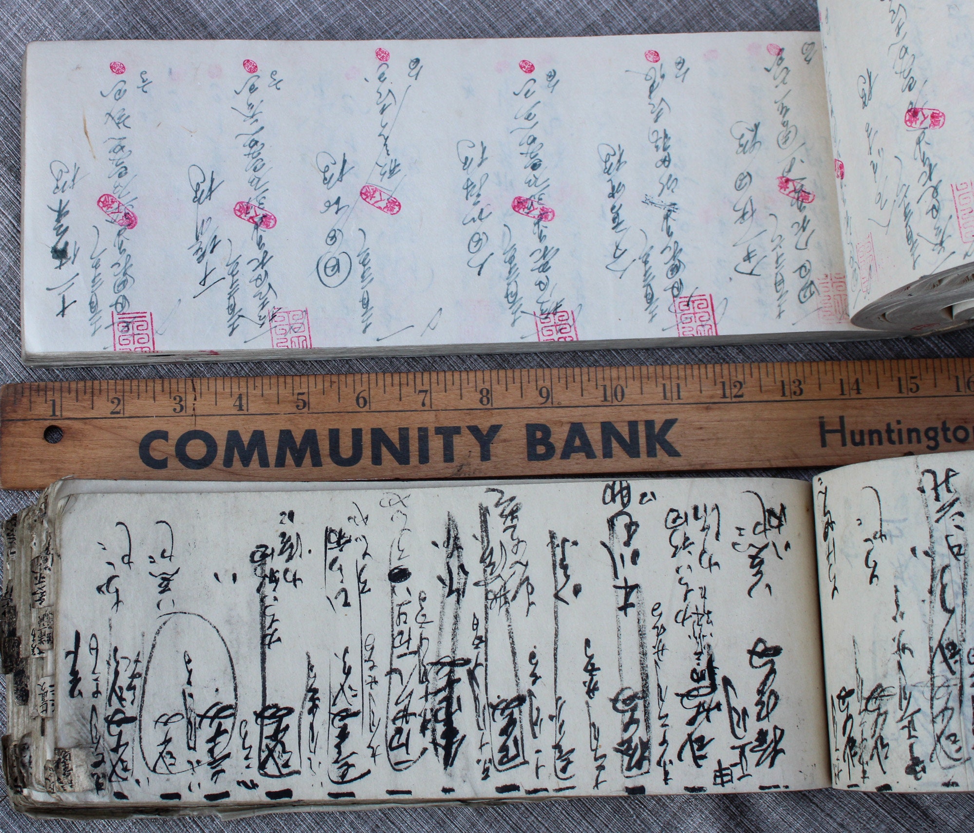 Paper Materials Pages from Japanese Handwritten bookkeeping ledger ...