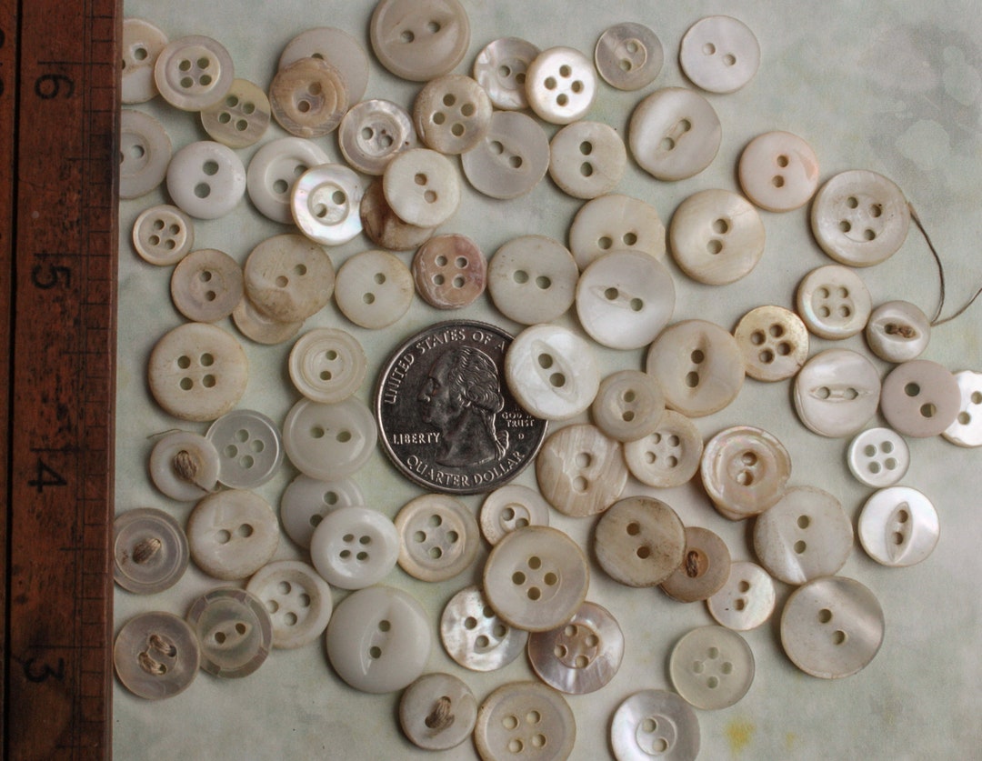 15 Buttons Small White Vintage Assortment Shell Pearl Plastic - Etsy