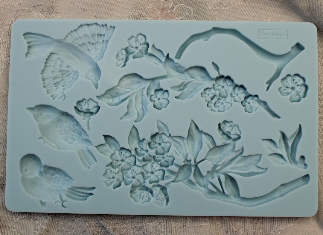 Aviary Birds Mold Redesign Silicone for Resin Clay Food Safe Chocolate ...