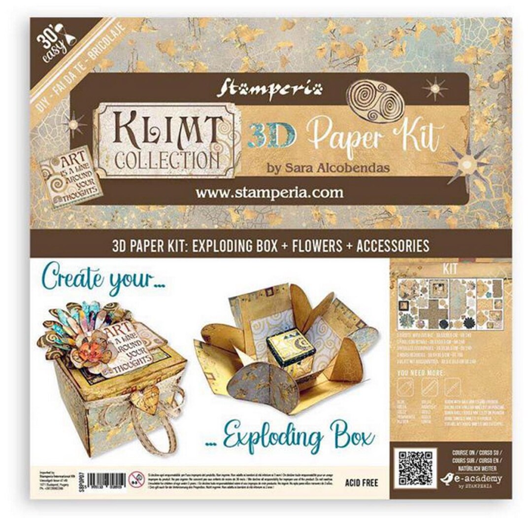 Exploding Box Kit All Cut Out. Klimt Collection Stamperia - Etsy