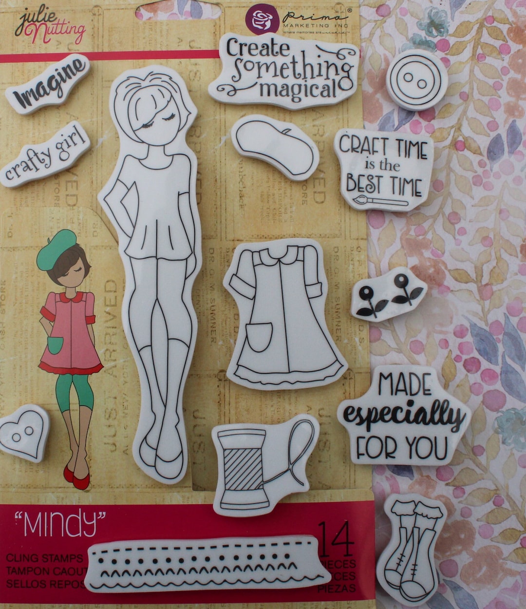 Julie Nutting Mindy Doll Cling Stamp 14 Piece Set - Etsy