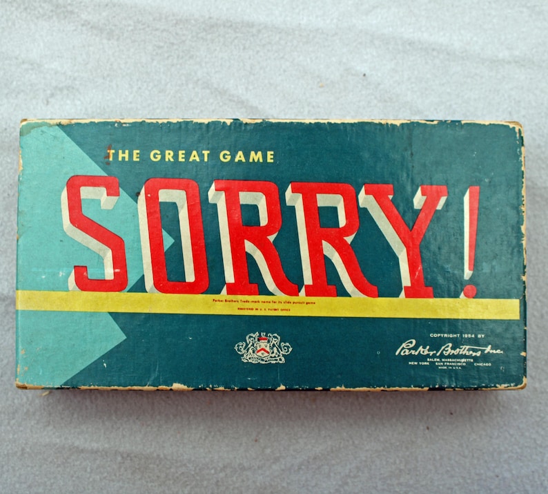 Sorry Game Playing Cards Vintage Set of 10 - Etsy