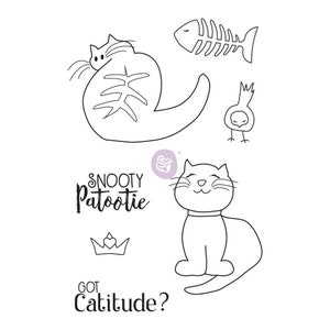 Julie Nutting Snooty Cats Cling Stamp Set - Etsy