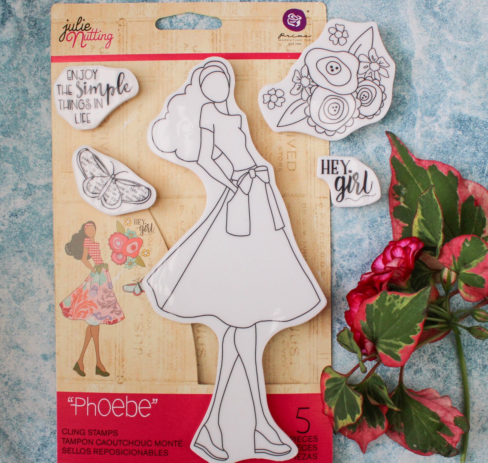 Julie Nutting Phoebe Cling Stamp Doll Set 5 Pieces Spring Girl - Etsy