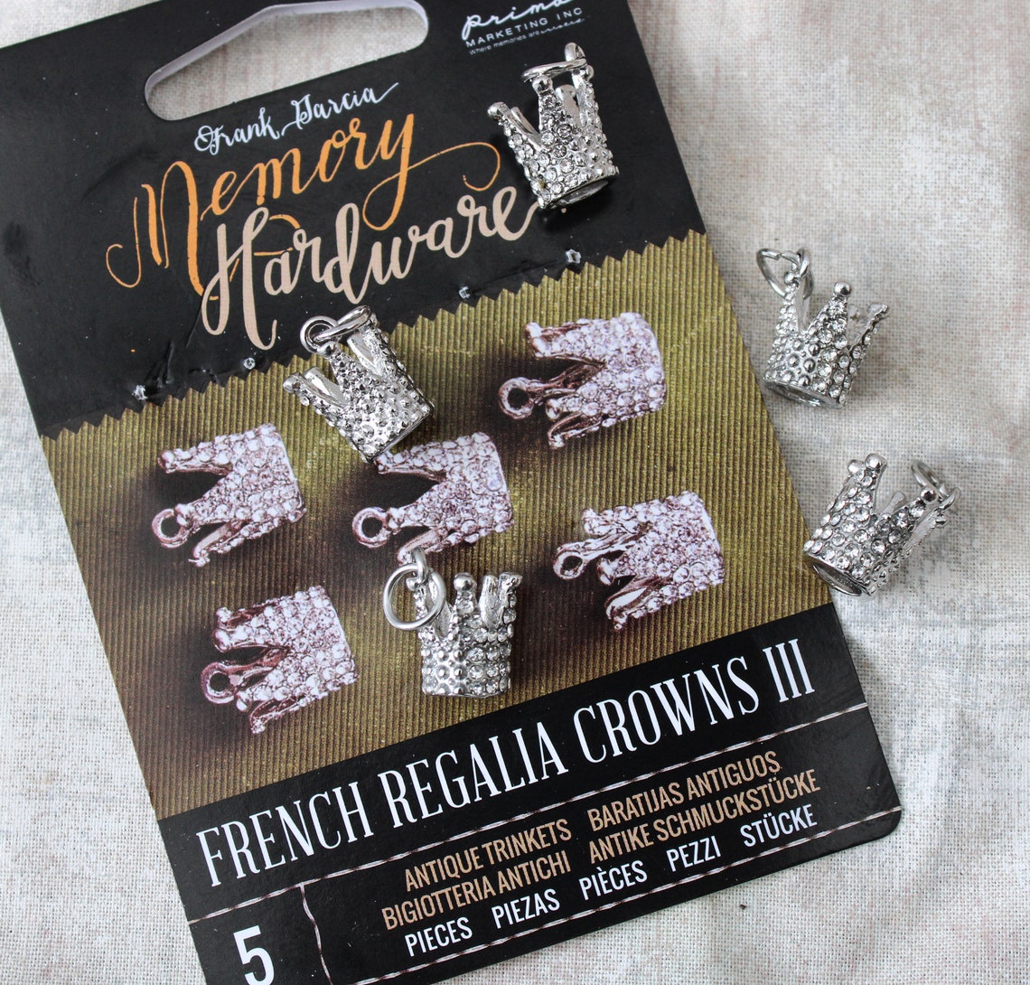 Crown Charms Metal Memory Hardware Prima French Regalia Frank Garcia - Etsy
