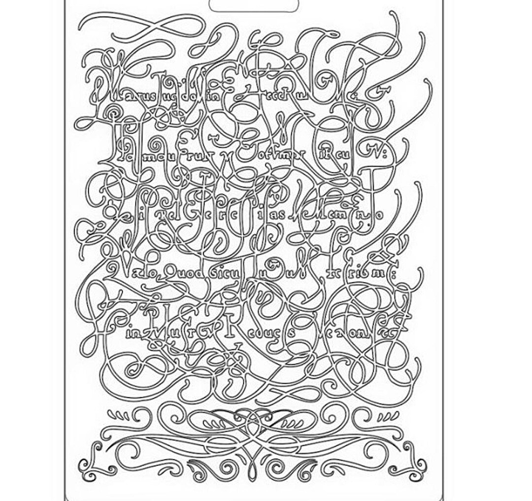 Romantic Gardens Calligraphy Texture Impressions Plate Stamperia ...