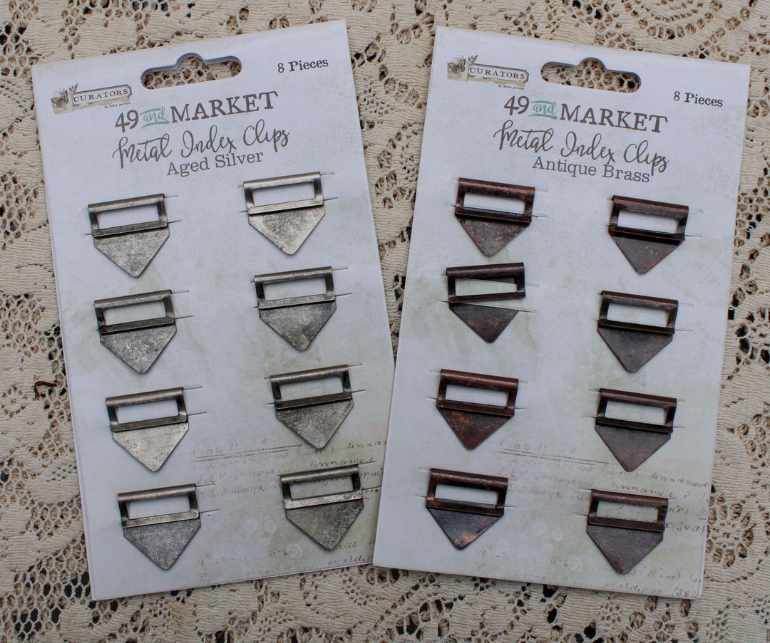 Metal Index Clips Curators 49 and Market Antique Brass and Aged Silver ...