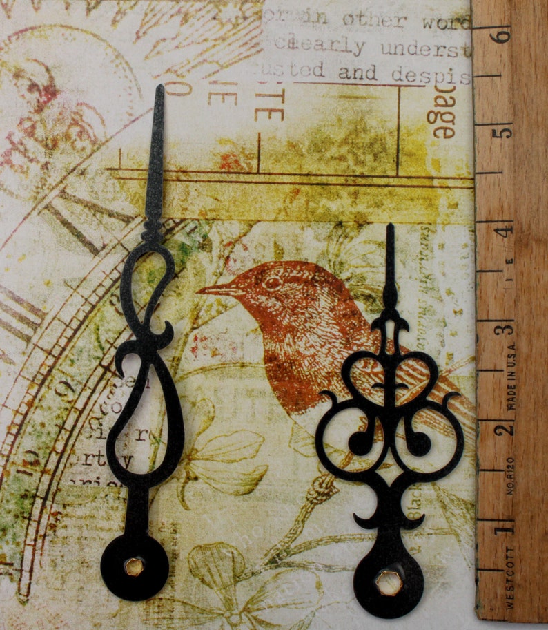 Fancy Set of Clock Hands Vintage Black Decorative for Jewelry, Collage ...