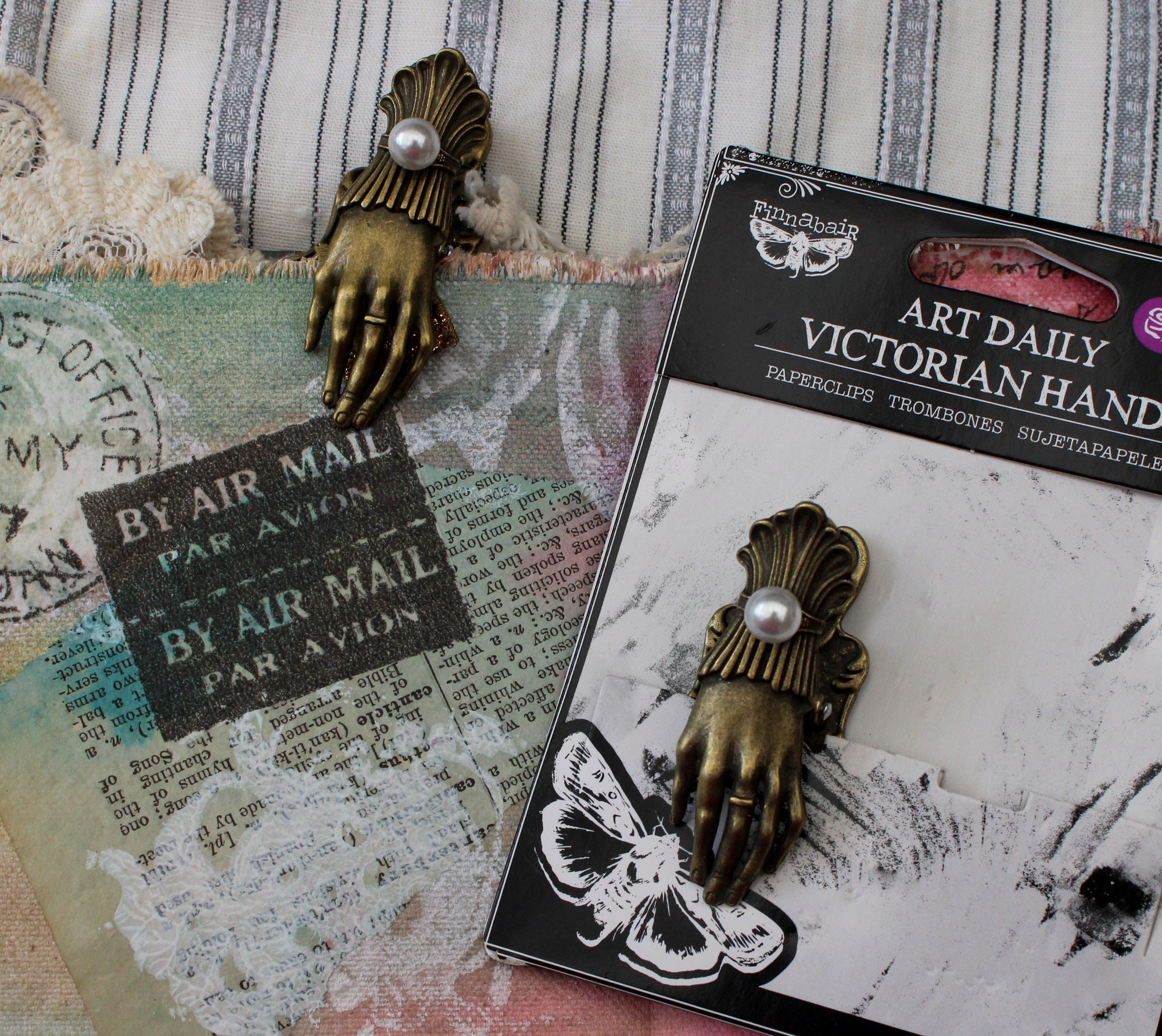 Pair Metal Hand Clips Finnabair Victorian Prima Marketing Journal - Etsy