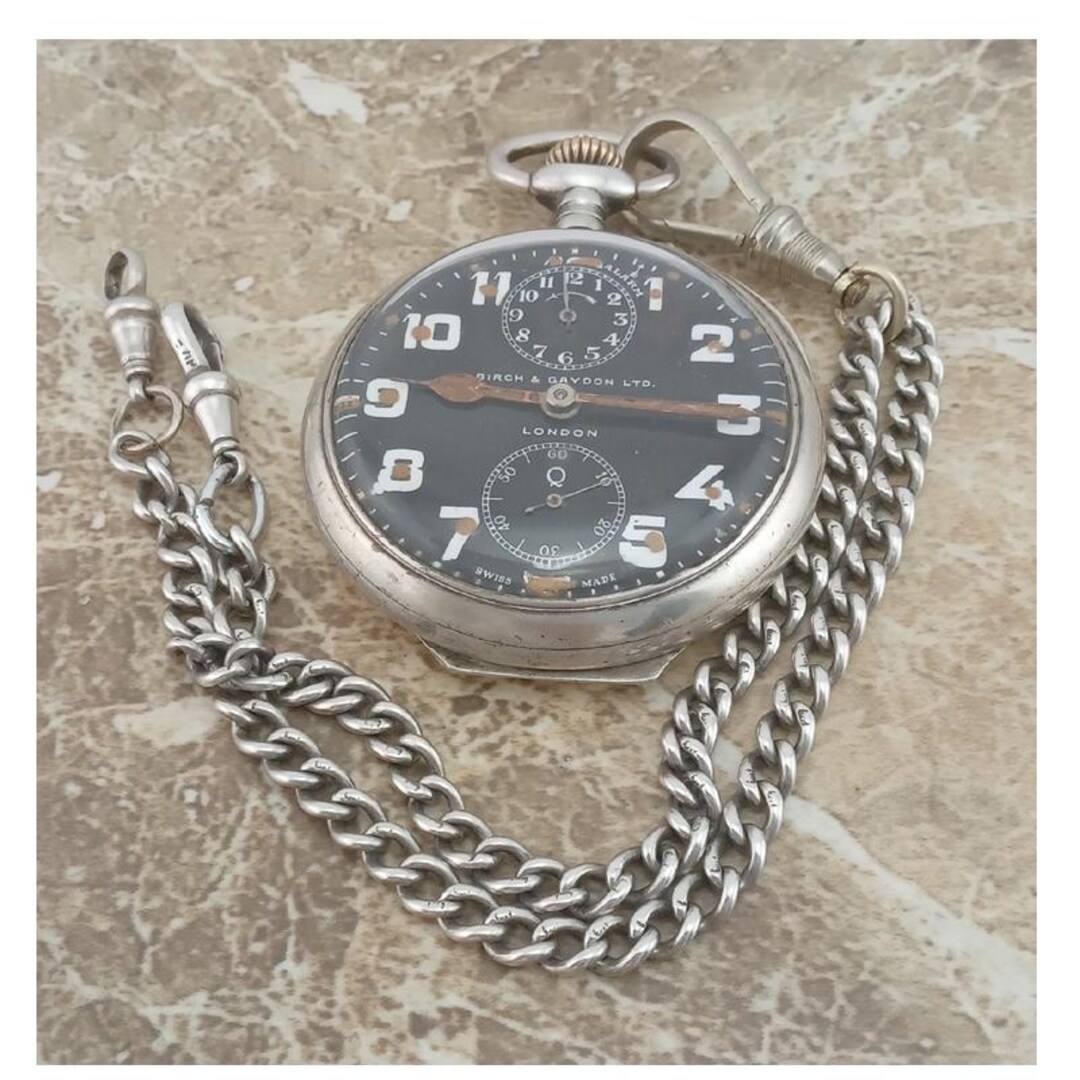 WW1 Trench Silver Cased Zenith Alarm Officers Ghandi Pocket Watch 1916 ...
