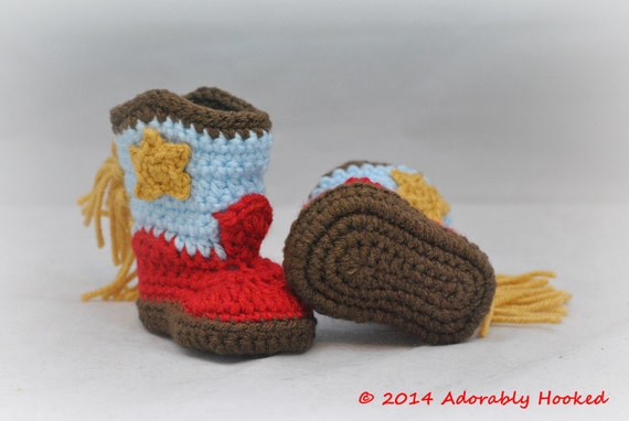 Jefferies Socks Baby Cowboy Boot Crochet Bootie Pair