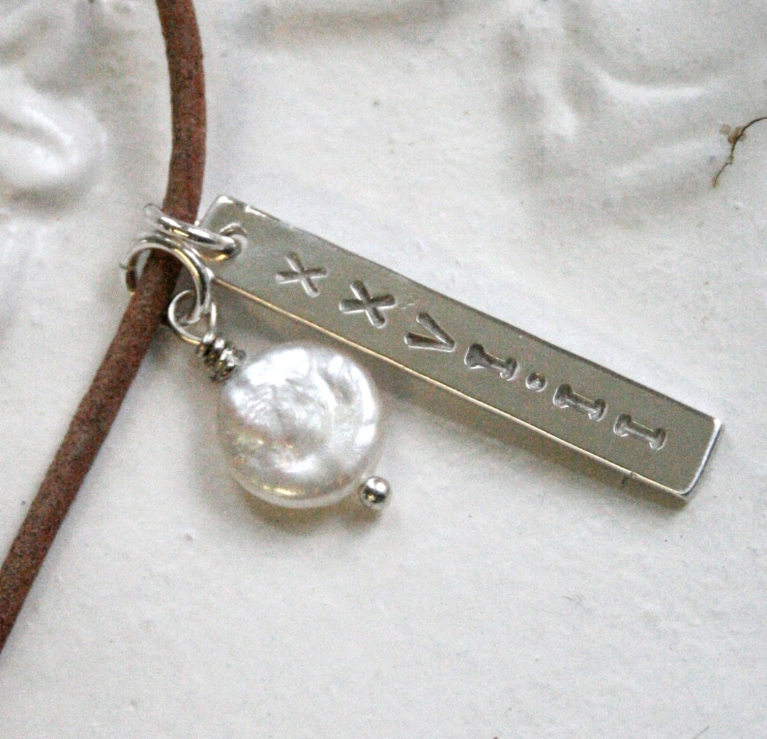 Roman Numeral Marathon 26.2 XXVI.II or 13.1 XIII.I Handcrafted Sterling ...