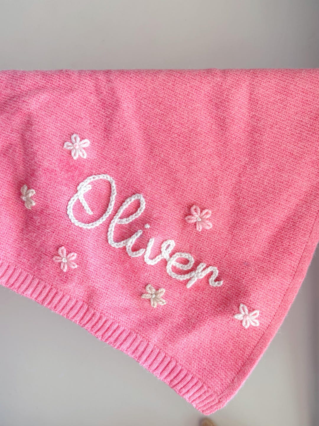 Personalized Hand-embroidered Name Blanket, Custom Baby Name Blanket ...