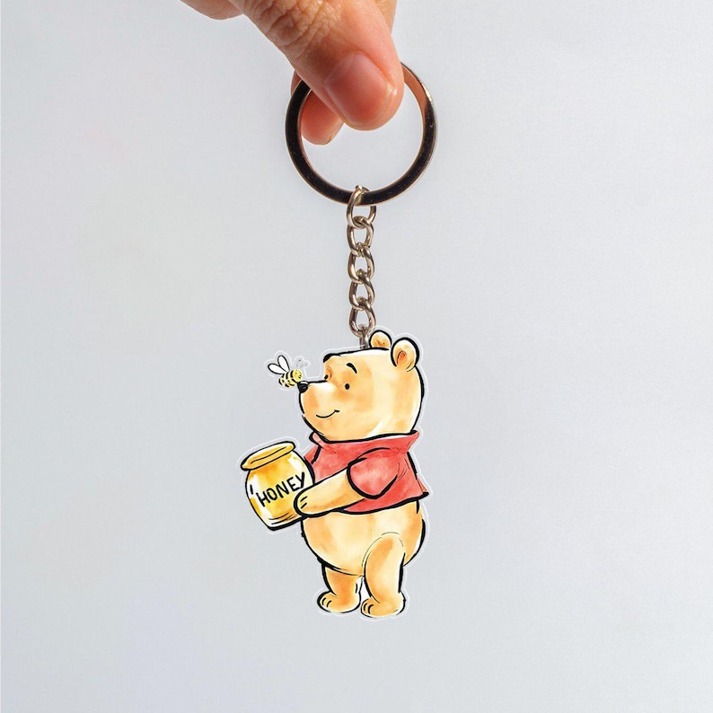 Pooh Friends Keychains, Winnie the Pooh Keychain, Pooh Birthday Gift ...