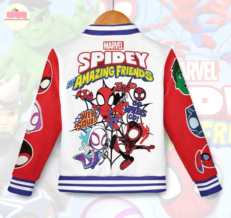 Personalized Spidey and His Amazing Friends Varsity Jacket, Kids ...