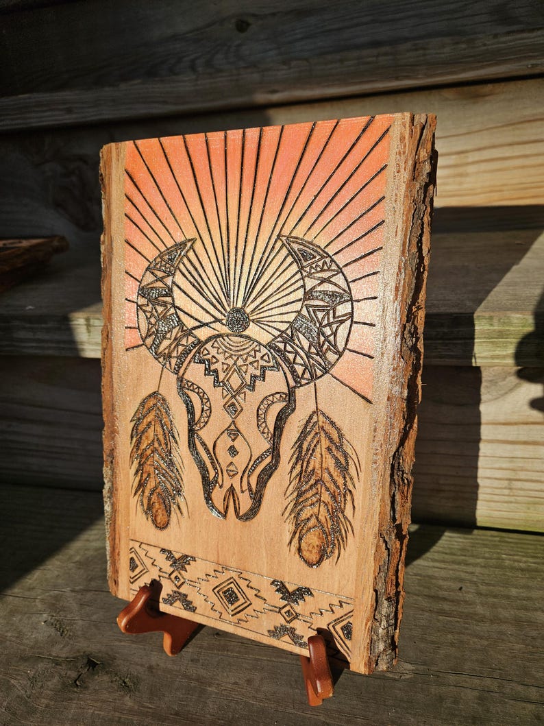 Wood Burned Skull - Etsy