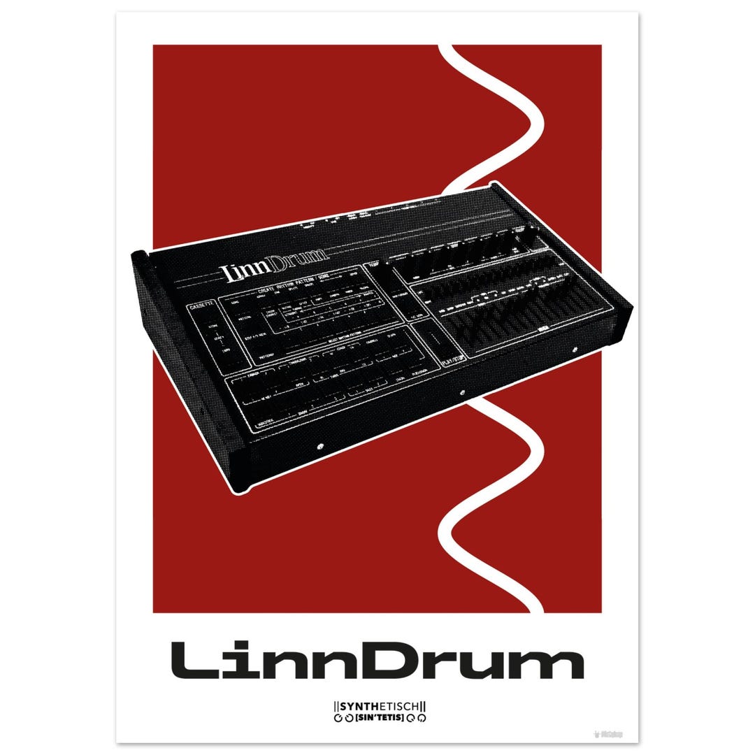 Linndrum Art Print – Vintage Drum Machine Illustration – Wall Decor for ...