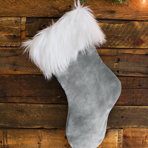 Icy Blue Velvet Christmas Stocking - Etsy