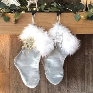 Icy Blue Velvet Christmas Stocking - Etsy