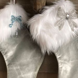 Icy Blue Velvet Christmas Stocking - Etsy