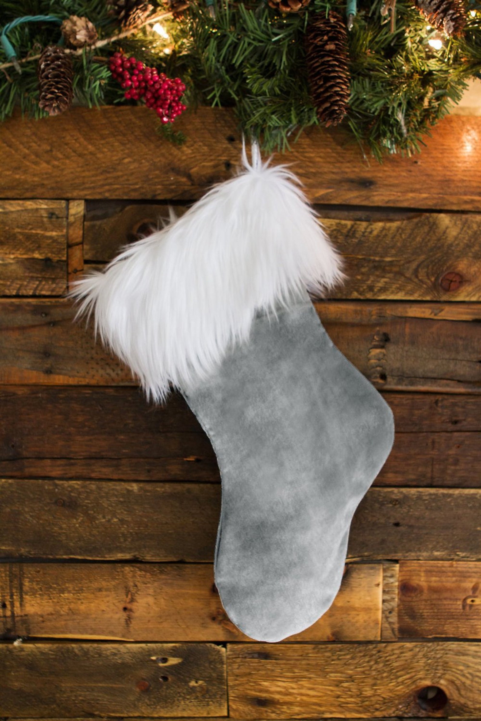 Icy Blue Velvet Christmas Stocking - Etsy
