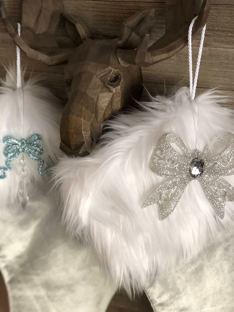 Icy Blue Velvet Christmas Stocking - Etsy