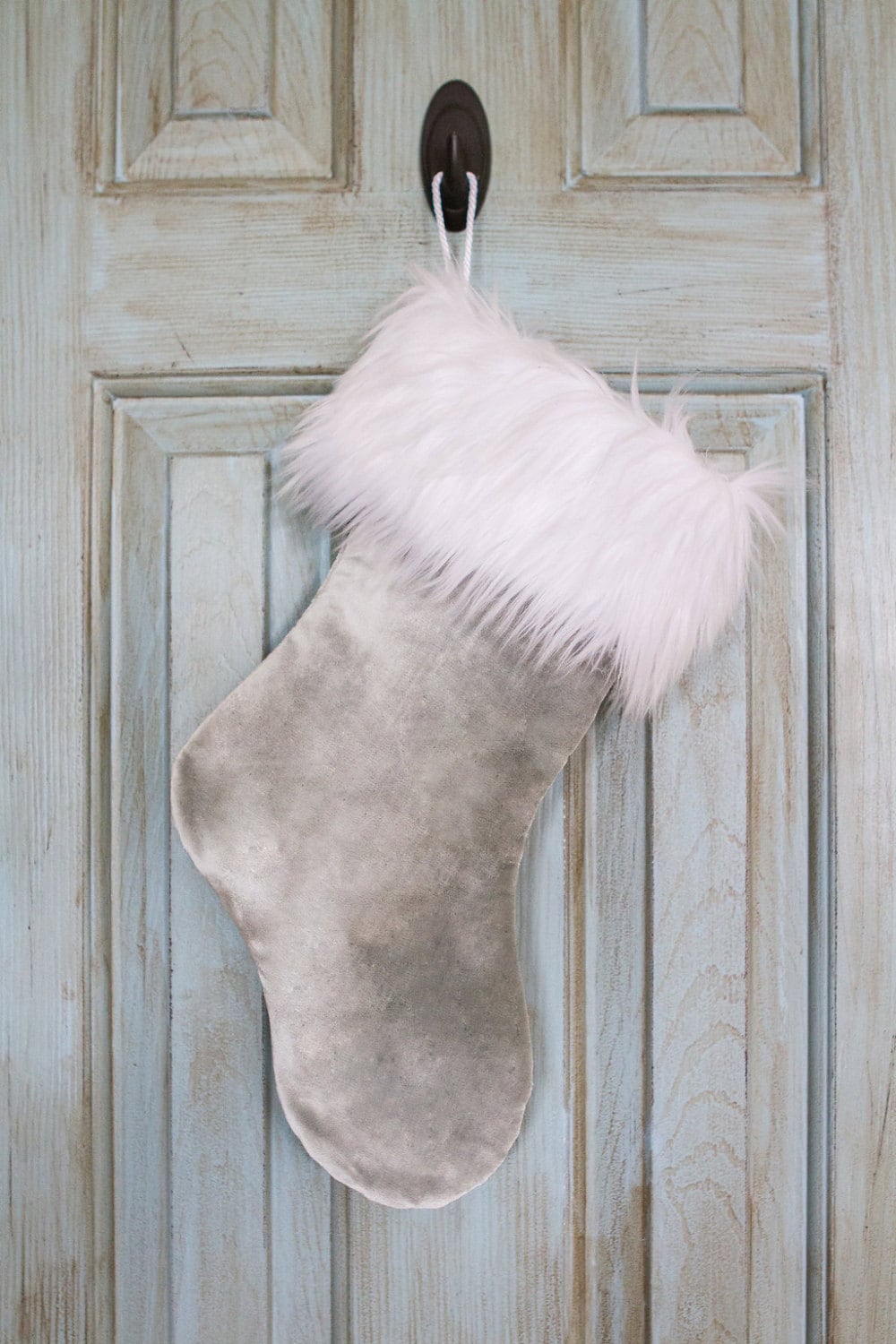 Icy Blue Velvet Christmas Stocking - Etsy