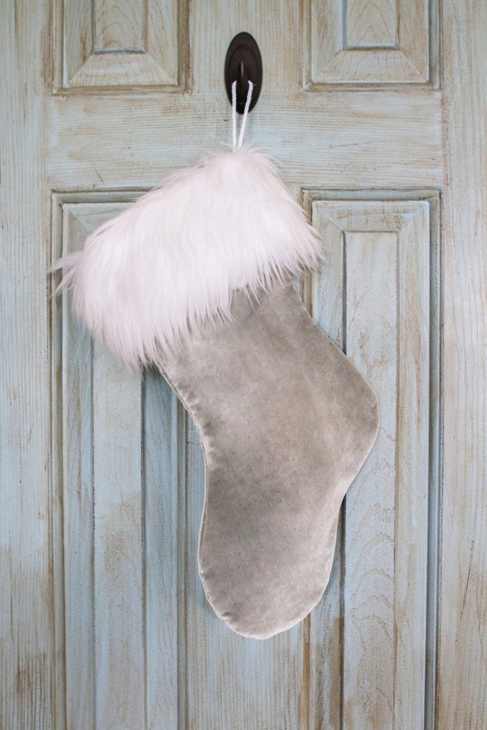 Icy Blue Velvet Christmas Stocking - Etsy