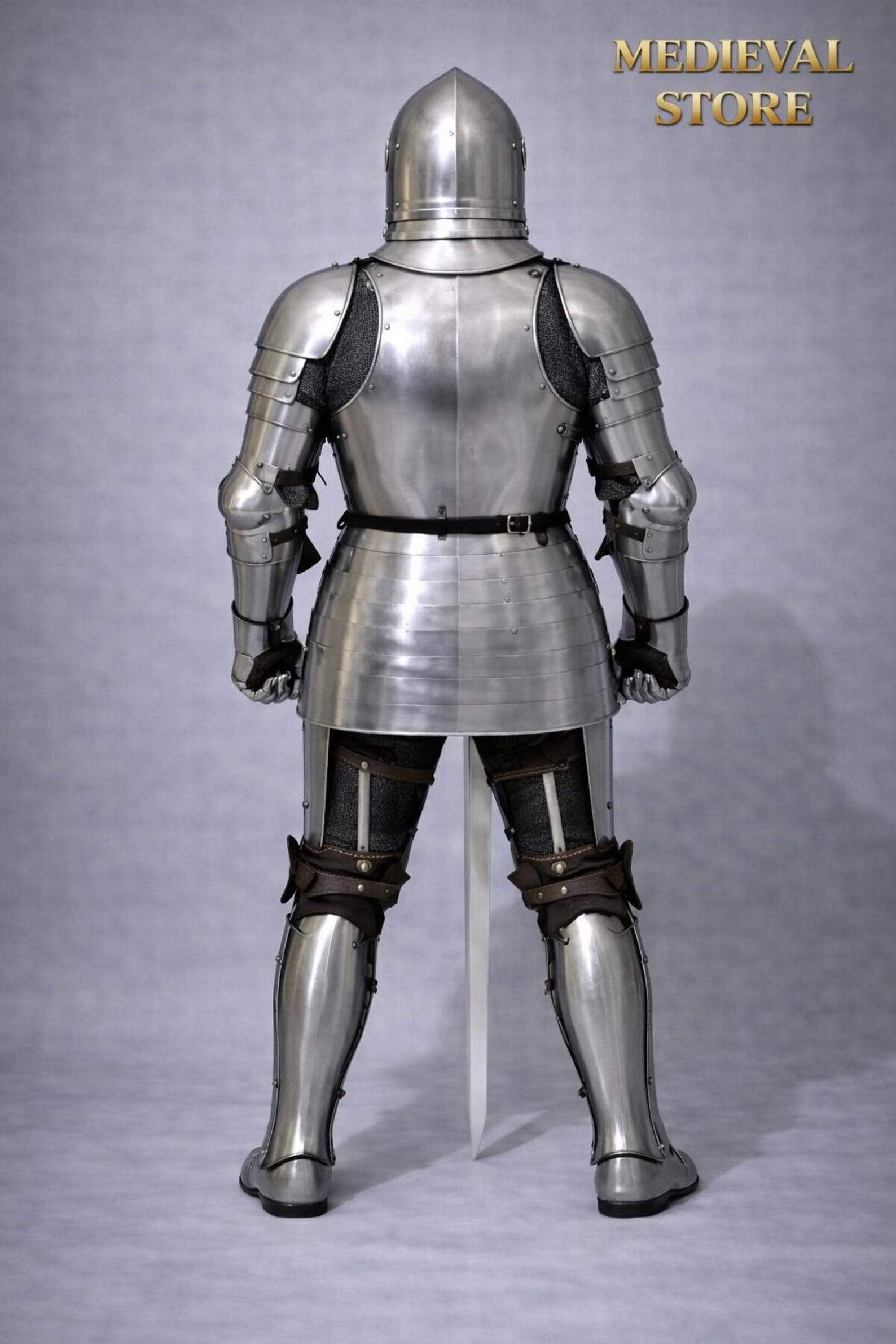 Full Body Medieval Knight Silver Plate Armor Suit | Wearable Steel ...