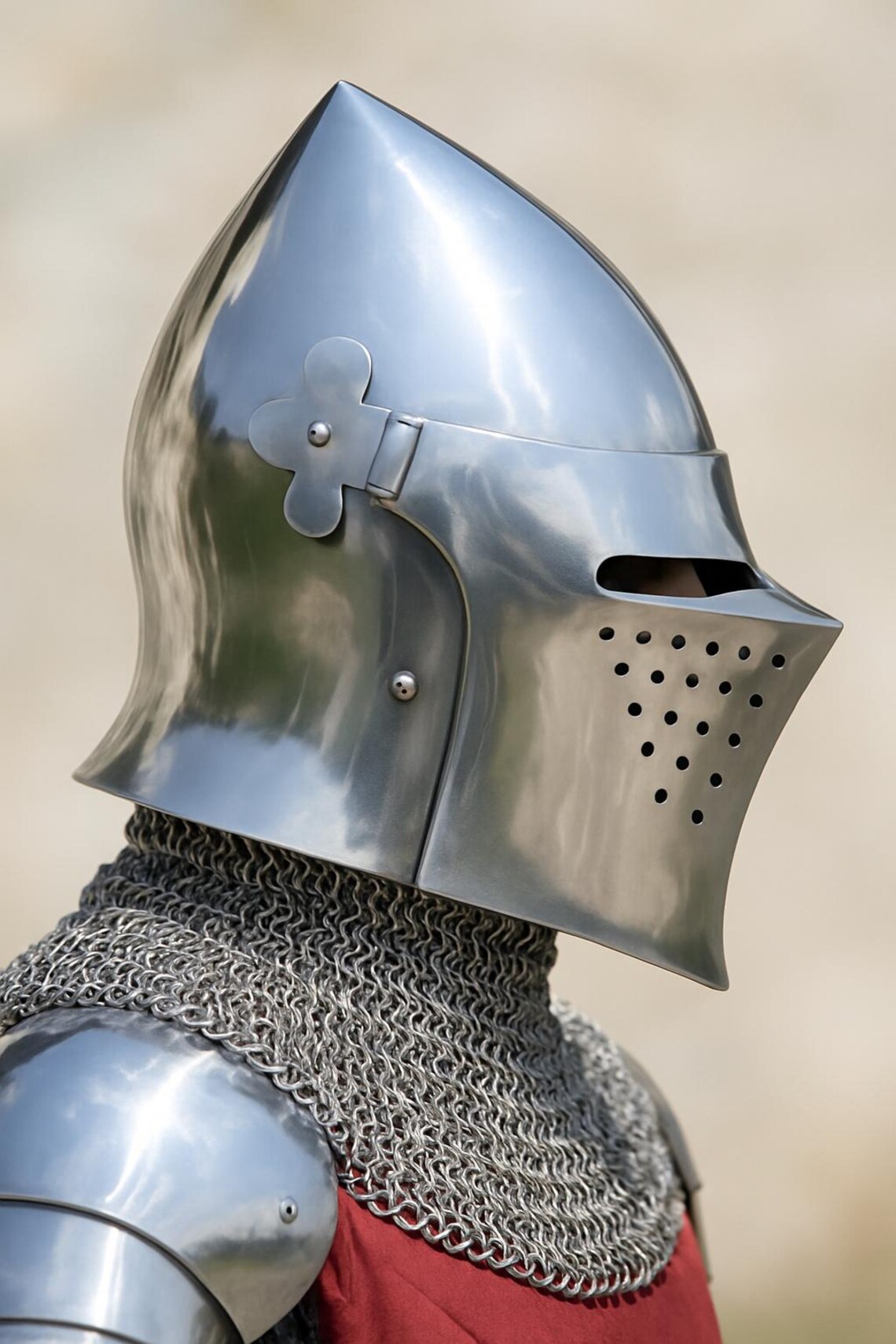 Medieval Steel Bascinet Helmet With Visor | Hand-forged Knight Helmet ...