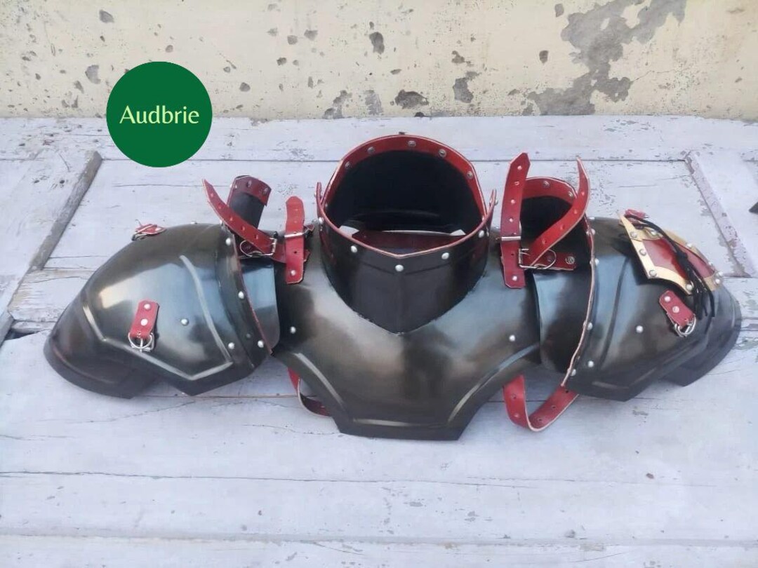 Medieval Armor Gorget Set With PAULDRONS Shoulder Guard Knight Cosplay ...