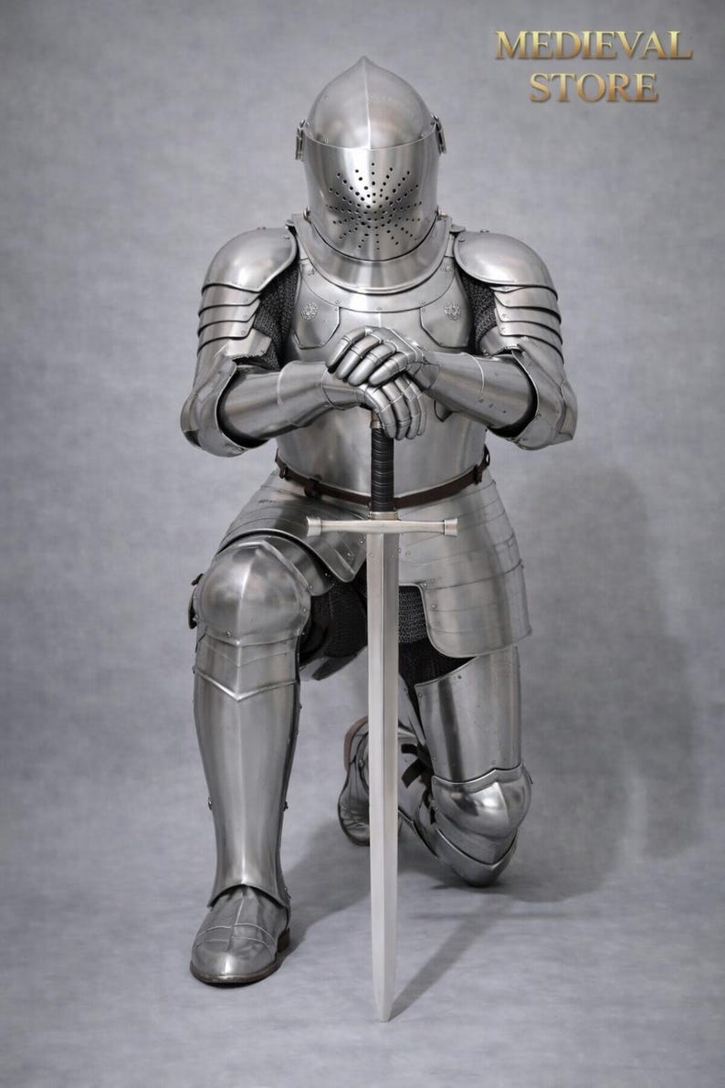 Medieval Knight Full Body Steel Armor Suit With Helmet | Wearable ...