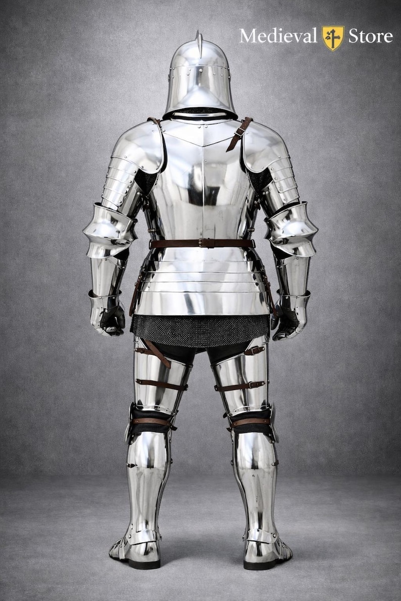 Medieval Full Body Knight Armor With Helmet – Mirror Polish Steel Armor ...