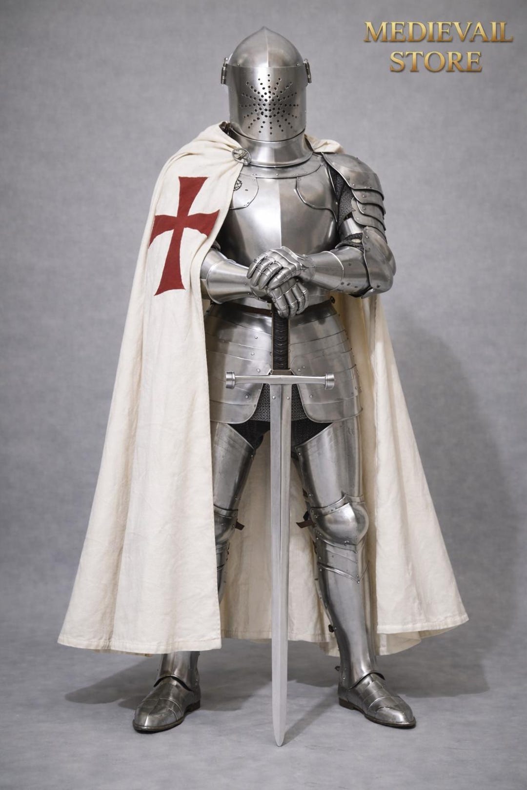 Medieval Knight Full Body Steel Armor Suit With Helmet | Wearable ...