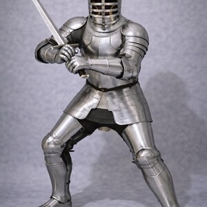Full Body Medieval Knight Silver Plate Armor Suit | Wearable Steel ...