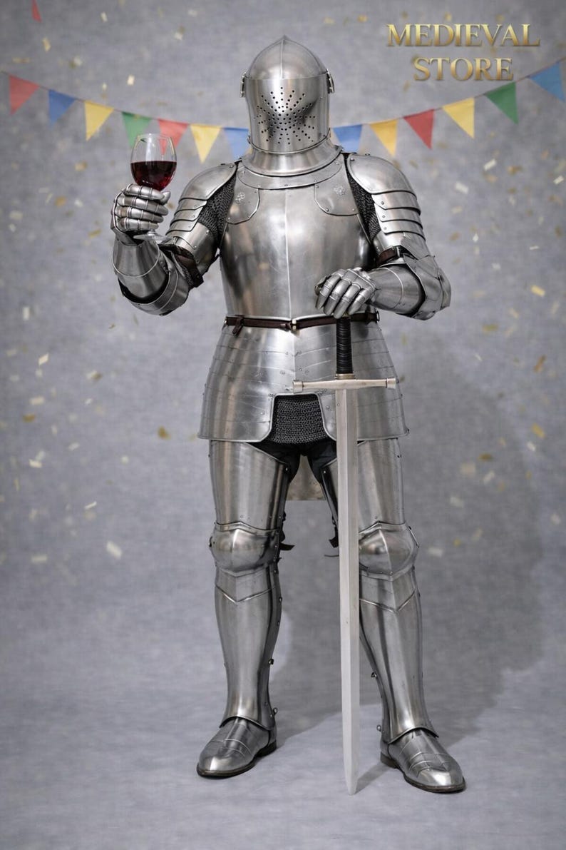 Medieval Knight Full Body Steel Armor Suit With Helmet | Wearable ...