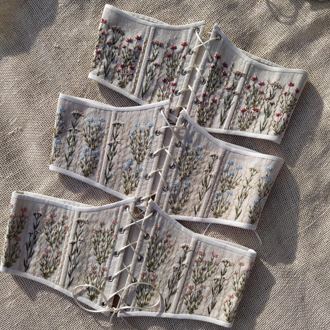 Underbust Corsets | Waist Trainer| Victorian Corset | Embroidered ...