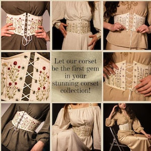 Corset Embroidered Linen Underbust: Custom Renaissance Fairy Corset - Etsy