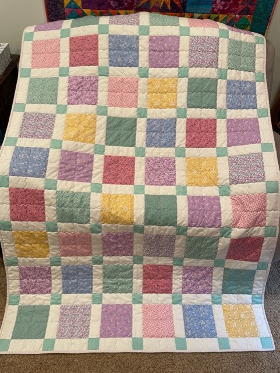 Pastel Thirties Reproduction Fabric Lap Quilt - Etsy