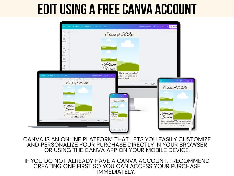 Yearbook Ad Template, Quarter Page Senior Yearbook, High School ...