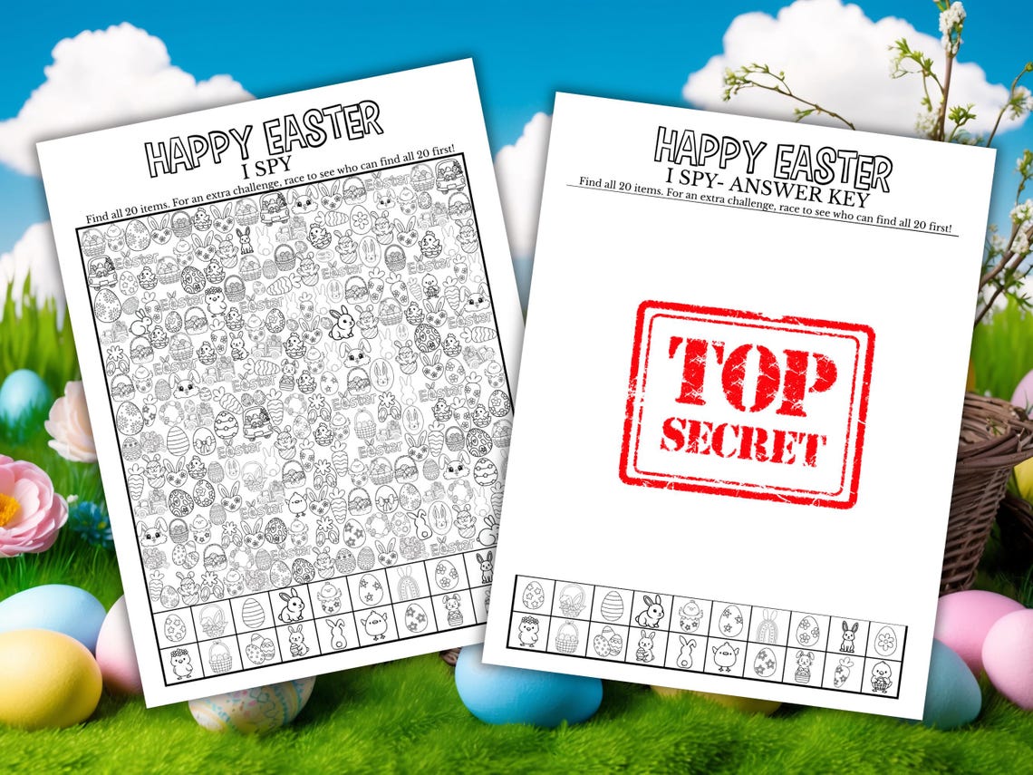 Easter I Spy Game, I Spy Easter Game Printable, Easter Seek and Find ...