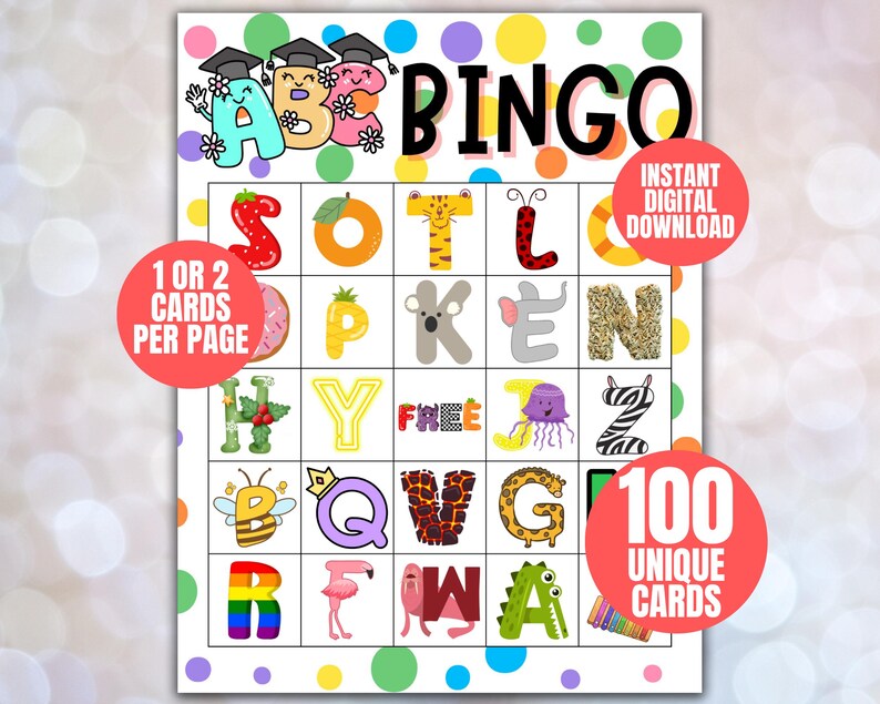 Abc's Bingo Cards, Classroom Alphabet Learning Game, Preschool, Toddler ...