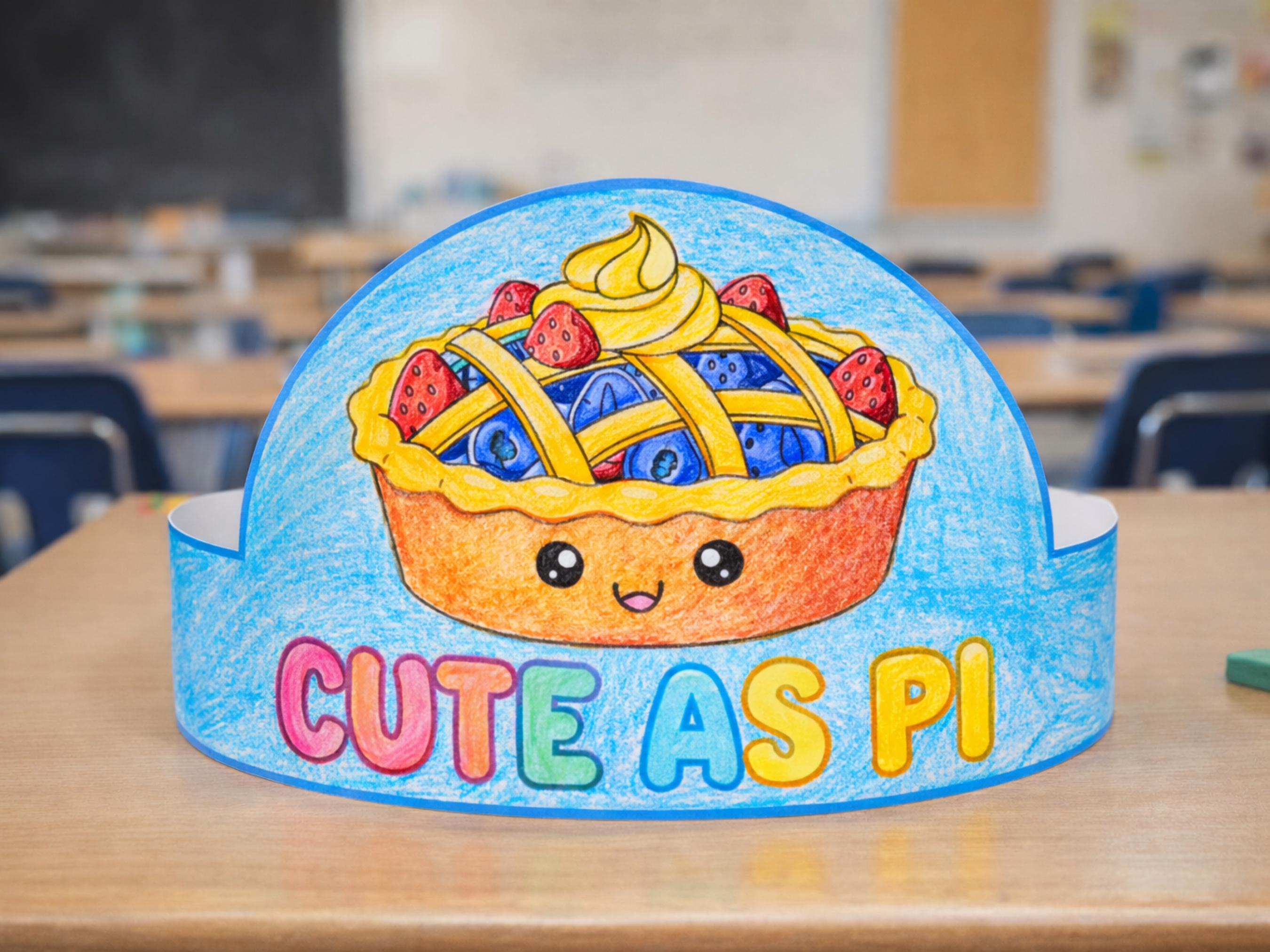 Pi Day Printable Craft Activity for Kids, Pi Day Paper Crown Printable ...