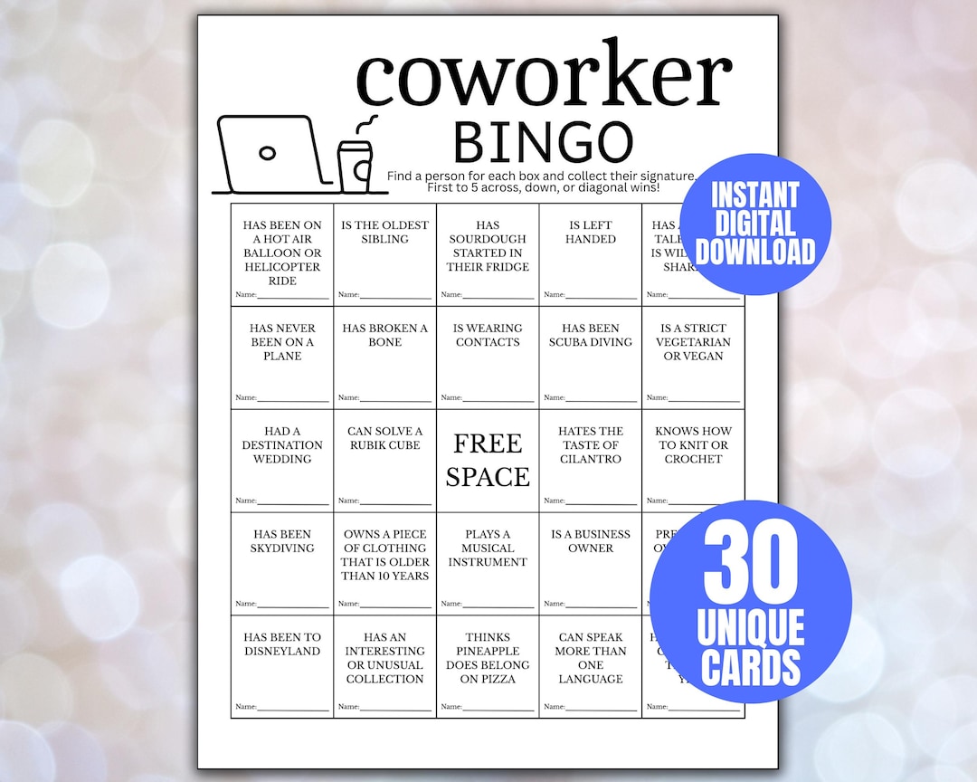Team Building Activity, Coworker Bingo, Ice Breaker Games, Find Someone ...