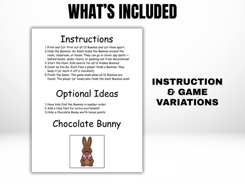 Easter Indoor Scavenger Hunt for Kids, Find the Easter Bunny Game ...