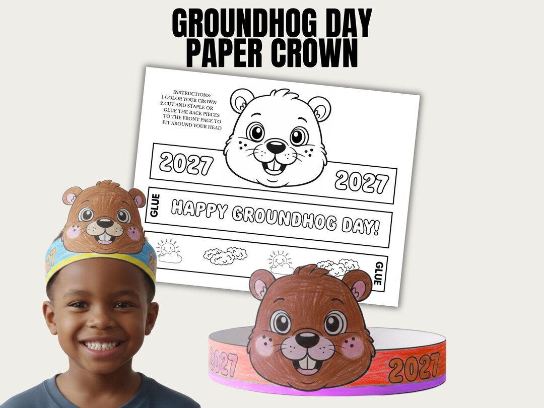 Groundhog Day Printable Craft Activity for Kids, Groundhog Day Paper ...