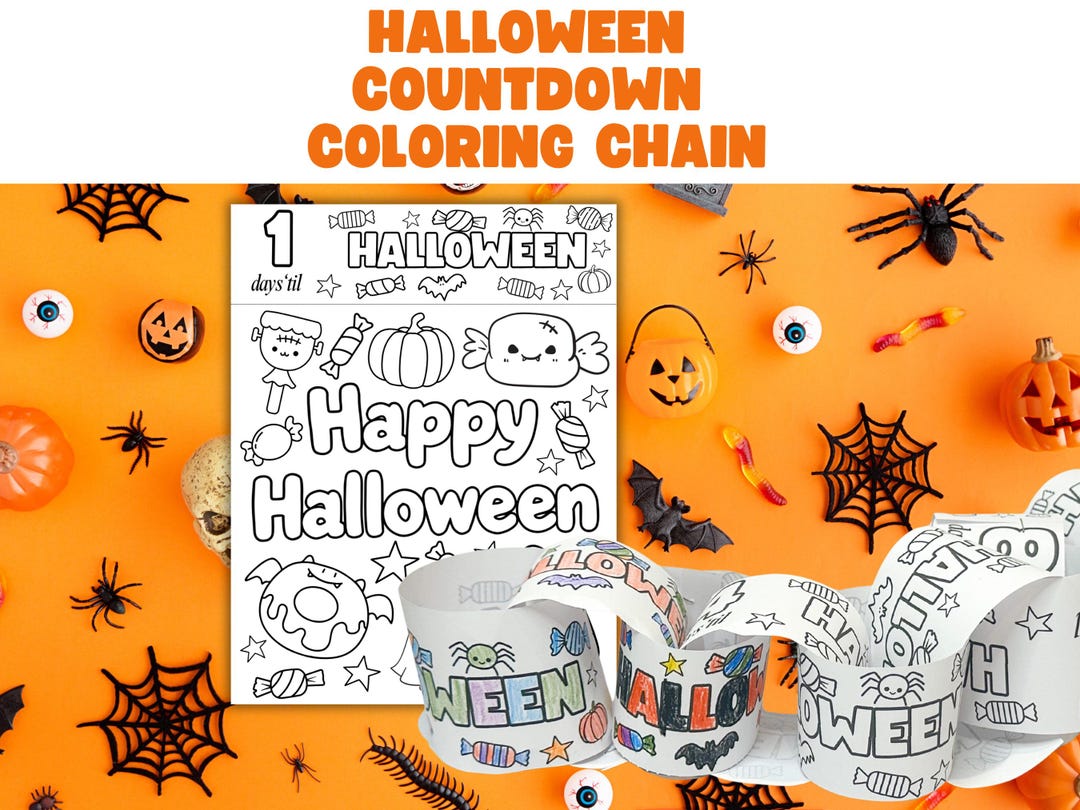 Halloween Countdown Calendar, Halloween Countdown Chain, Halloween ...